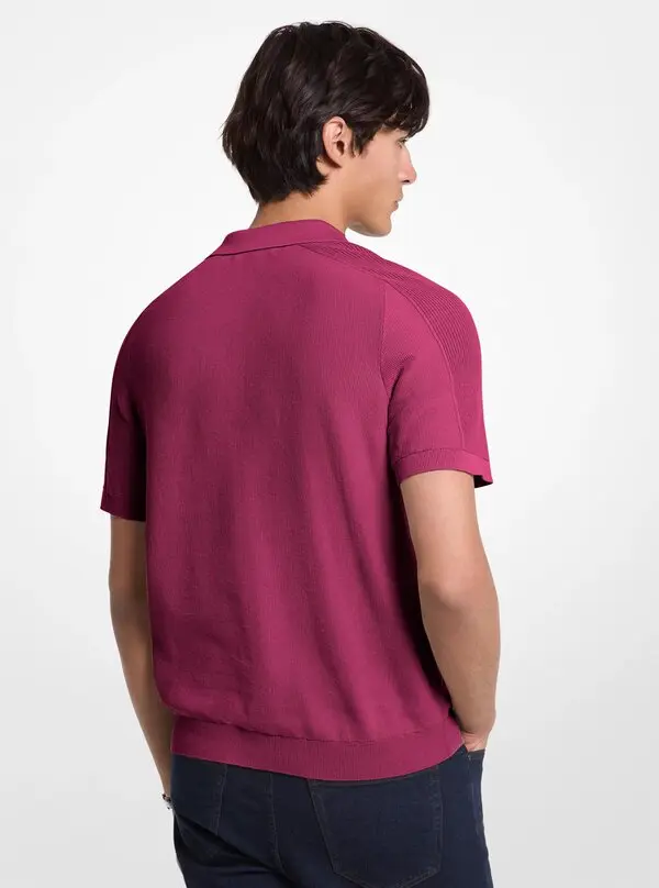 Michael Kors Cotton Mouliné Polo Shirt In Size By - Red