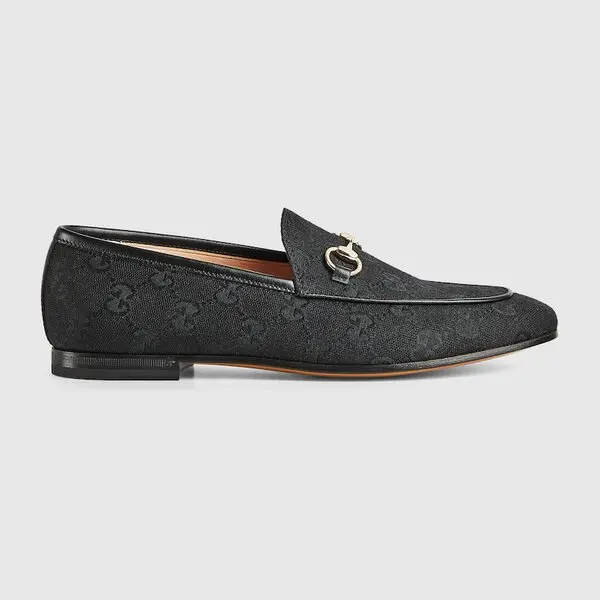 Gucci Jordaan Gg Canvas Loafers - Black | Editorialist display picture 2