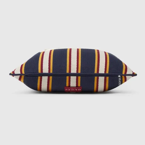 Gucci Small Striped Cotton Jacquard Cushion