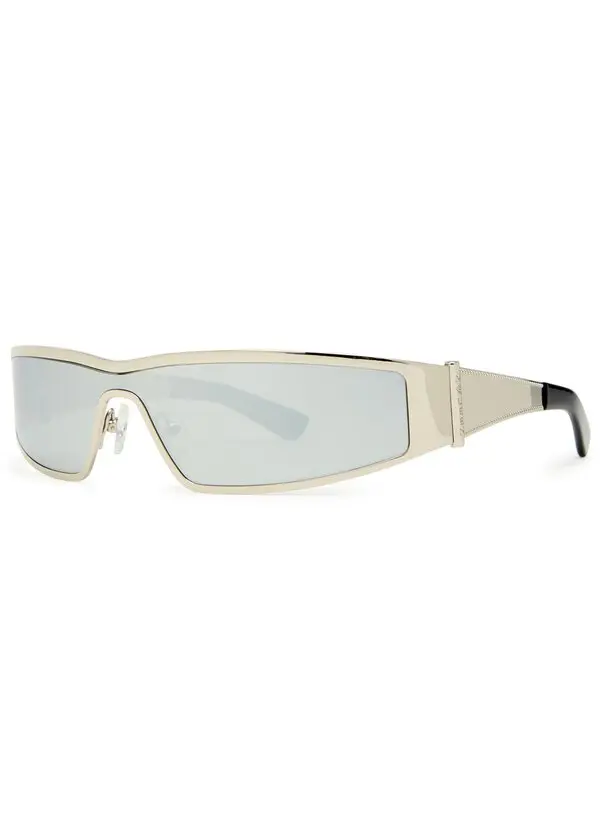 Alexander McQueen Mirrored Mask Sunglasses - Silver