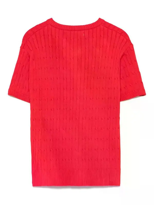 MANUEL RITZ Cotton Short-sleeve Cardigan - Red
