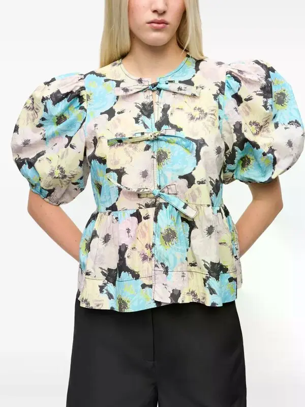 GANNI Printed Blouse