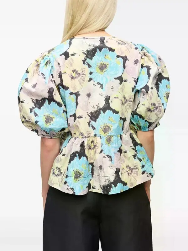 GANNI Printed Blouse