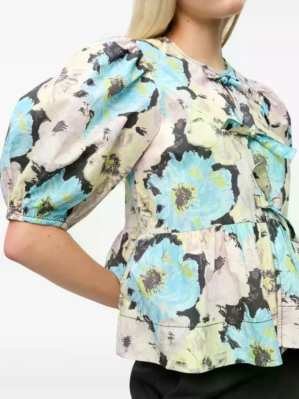 GANNI Printed Blouse