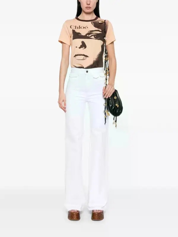 Chloé Face Print T-Shirt - Orange | Editorialist