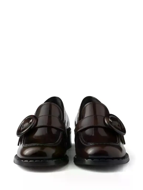 Prada Brushed-leather Loafers