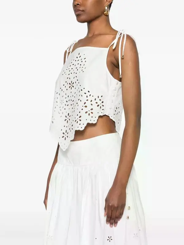 SELF-PORTRAIT Cotton Embroidered Top