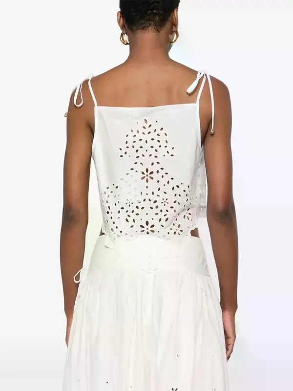 SELF-PORTRAIT Cotton Embroidered Top
