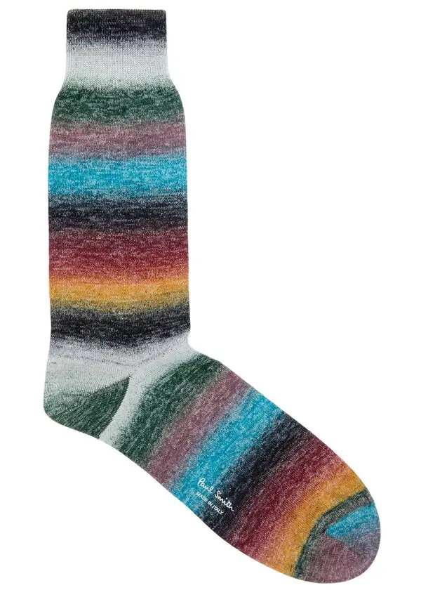 Paul Smith Ombré Cotton-blend Crew Socks - Multicoloured