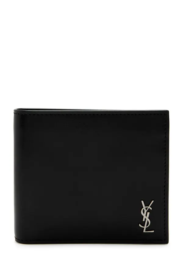 Saint Laurent Logo Leather Wallet - Black