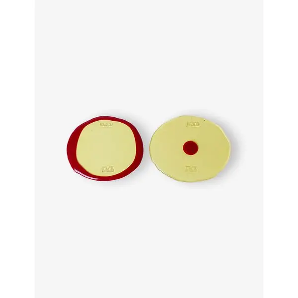 FISH DESIGN BY GAETANO PESCE Table Mates Resin Coaster Set Of Two - Yellow And Matt Cherry
