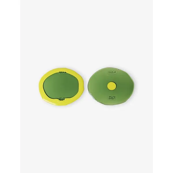 FISH DESIGN BY GAETANO PESCE Table Mates Resin Coaster Set Of Two - Green And Fluro Yellow