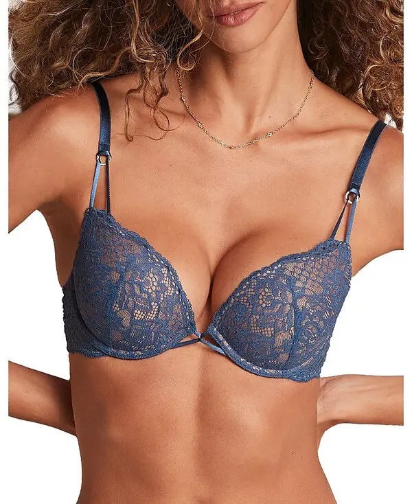 ADORE ME Josie Push Up Plunge Bra - Dark Blue