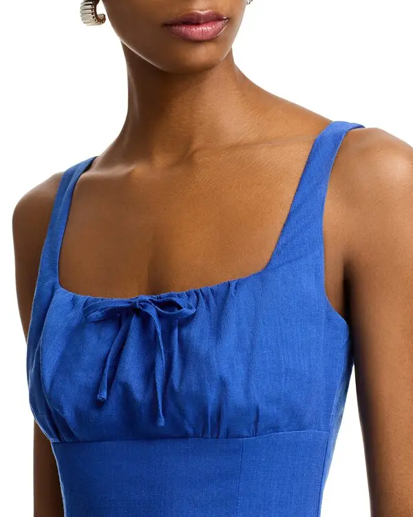 Aqua Tie Front Midi Dress