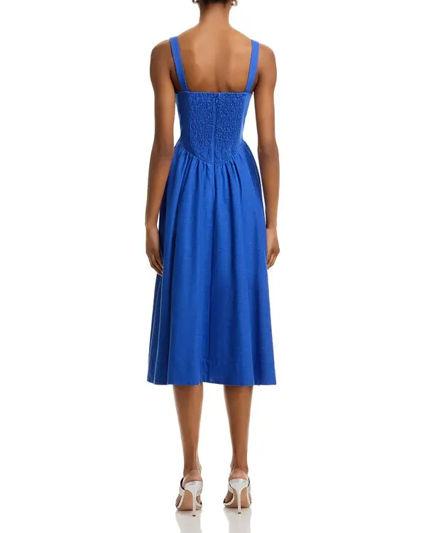 Aqua Tie Front Midi Dress