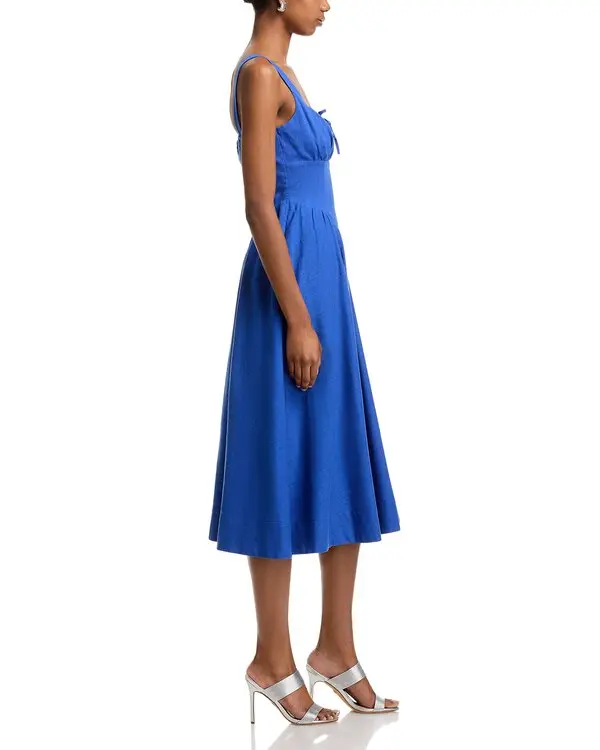 Aqua Tie Front Midi Dress