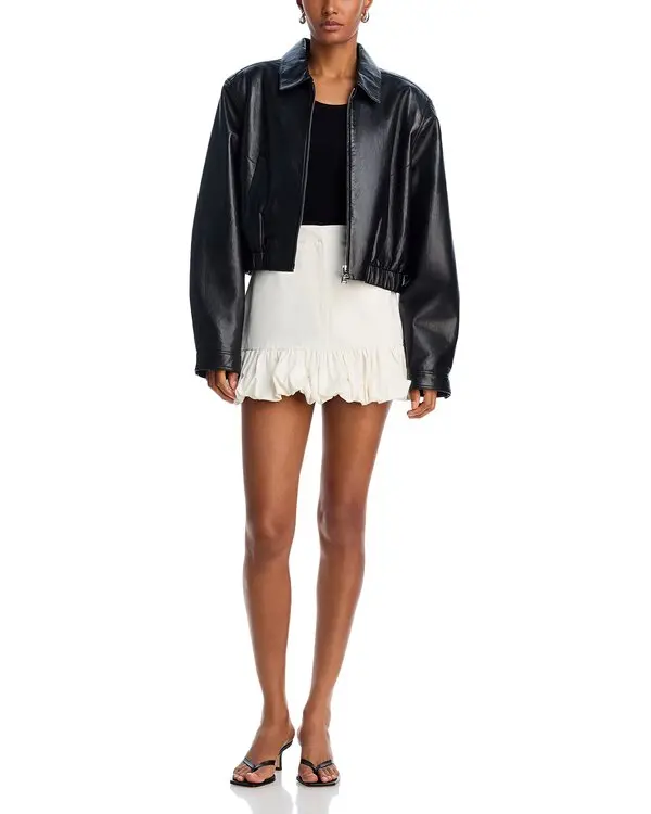 Aqua Bubble Flounce Mini Skirt - Ivory