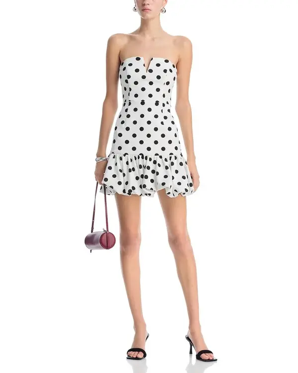 Aqua Polka Dot Bubble Hem Dress