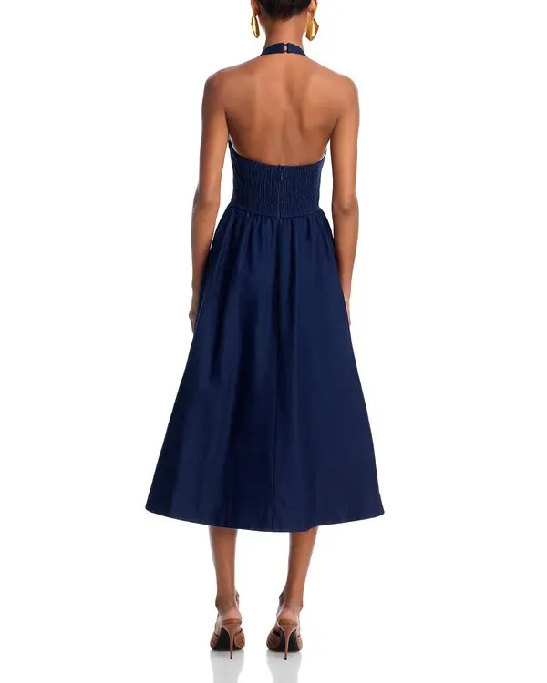 Aqua Halter Midi Dress