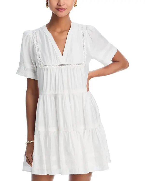 knee length dresses for ladies Intimately Free People Ivory Lace-Trimmed Flowy Mini Dress