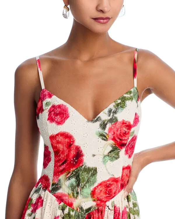 Aqua Rose Eyelet Princess Mini Dress