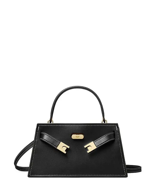 Tory Burch Petite Lee Radziwill Leather Tote - Black