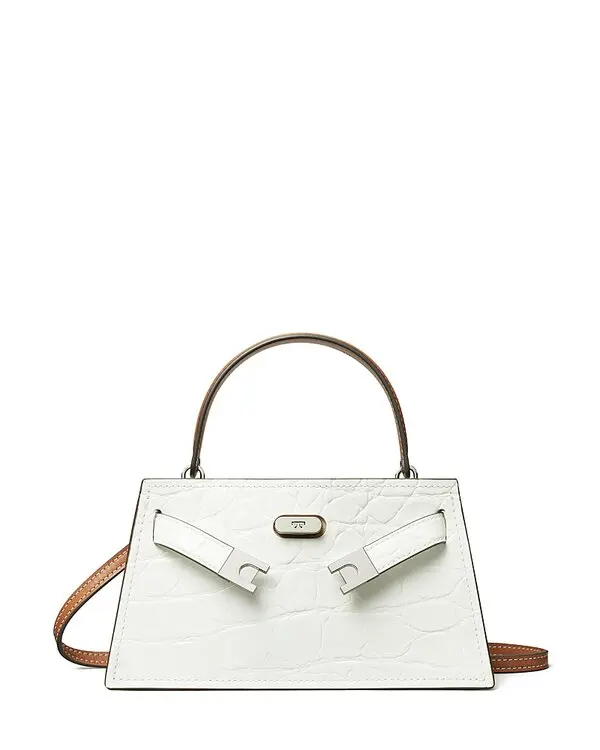 Tory Burch Petite Lee Radziwill Leather Tote - Blanc