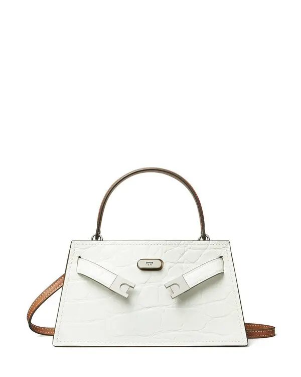 Tory Burch Petite Lee Radziwill Leather Tote - Blanc