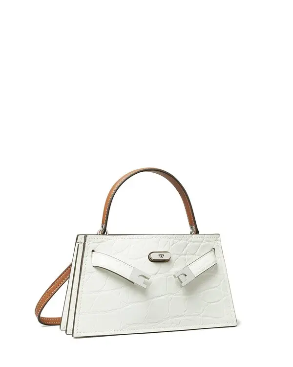 Tory Burch Petite Lee Radziwill Leather Tote - Blanc