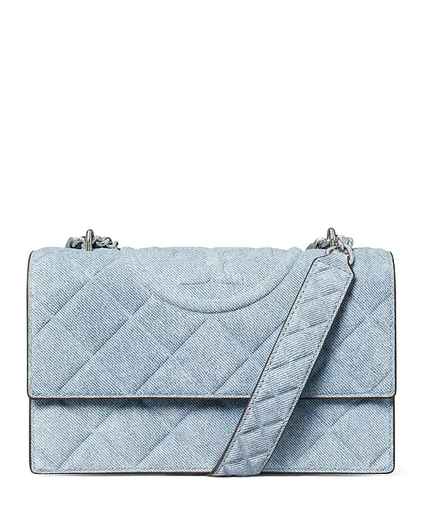 Tory Burch Fleming Print Leather Convertible Crossbody - Denim