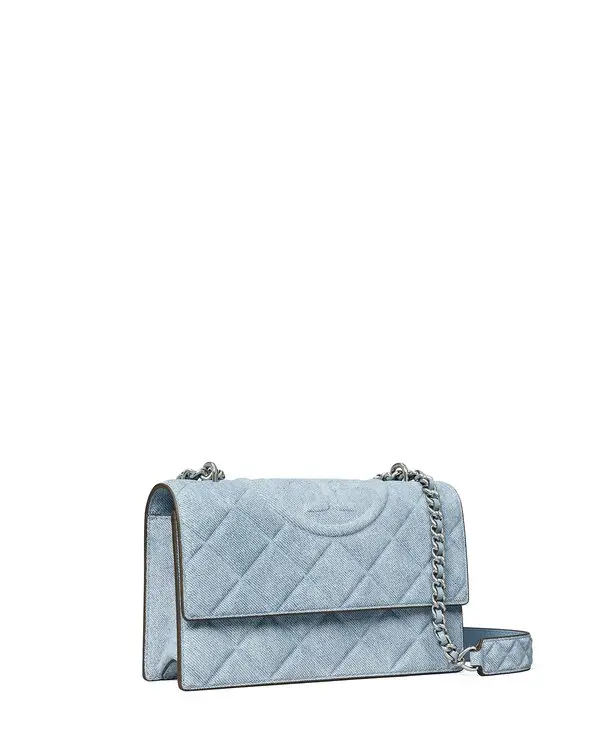 Tory Burch Fleming Print Leather Convertible Crossbody - Denim