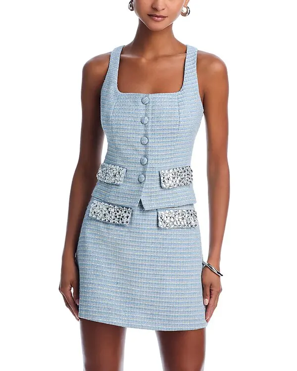 Aqua Tweed Vest