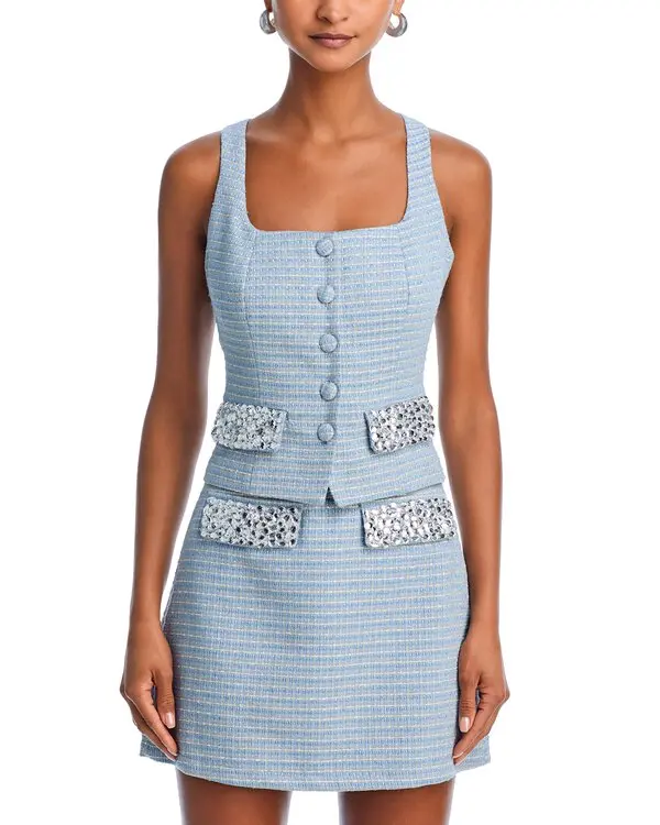 Aqua Tweed Vest