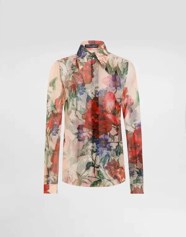 Dolce & Gabbana Floral- Chiffon Shirt - Print