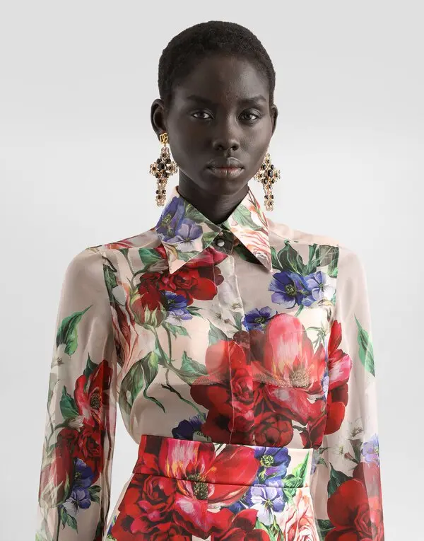 Dolce & Gabbana Floral- Chiffon Shirt - Print