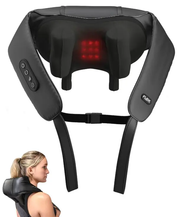 TZUMI Flex Fitness Shiatsupro Heated Cordless Shiatsu Back And Neck Massager - Black
