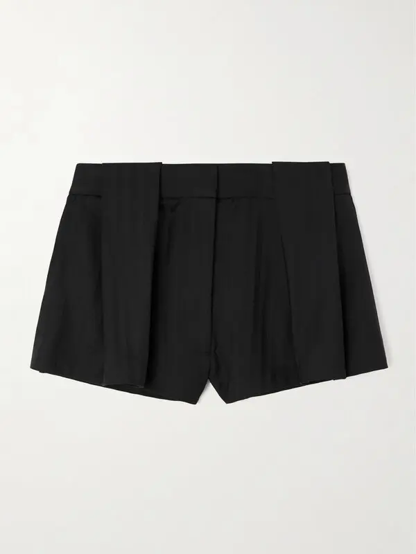 Stella McCartney Pleated Wool-jacquard Shorts