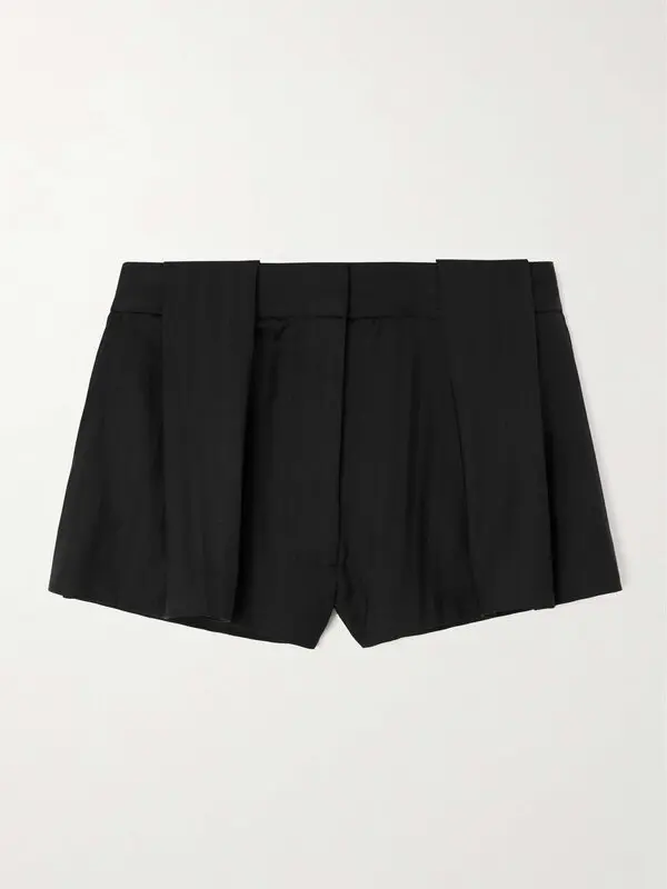 Stella McCartney Pleated Wool-jacquard Shorts