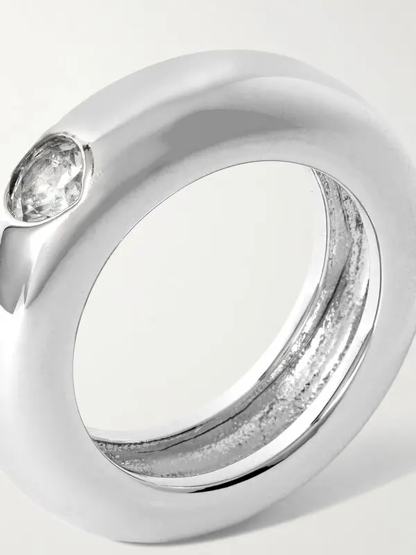 MARTHA CALVO Rhodium-plated Crystal Ring
