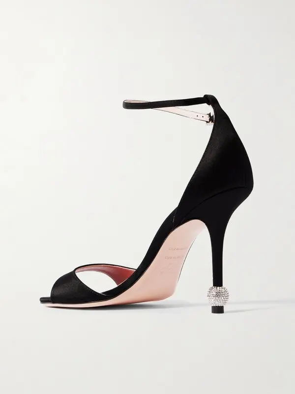 ROGER VIVIER Marlene 100 Crystal-embellished Satin Sandals