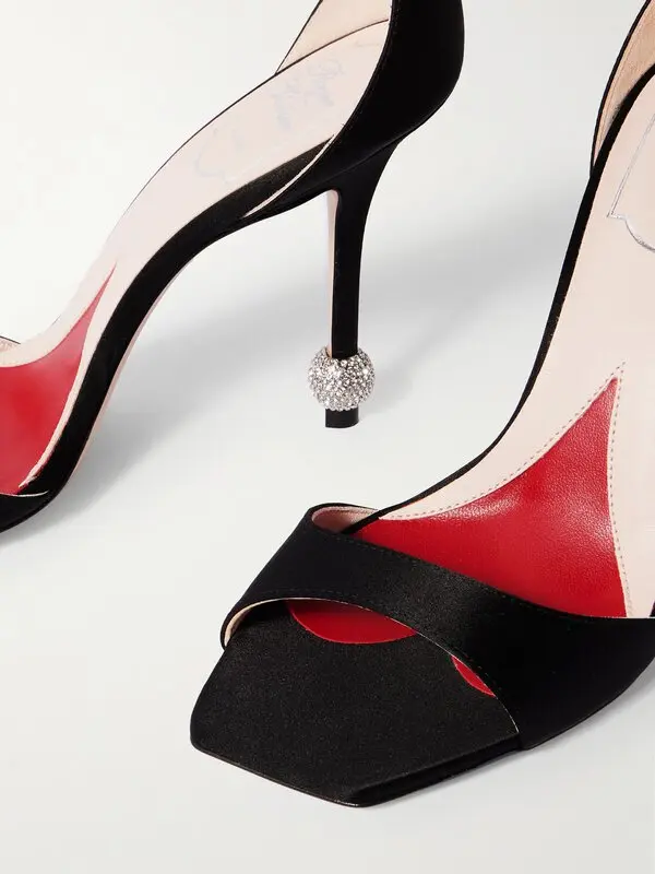 ROGER VIVIER Marlene 100 Crystal-embellished Satin Sandals