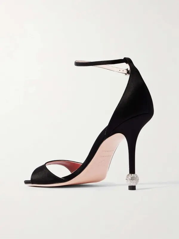 ROGER VIVIER Marlene 100 Crystal-embellished Satin Sandals