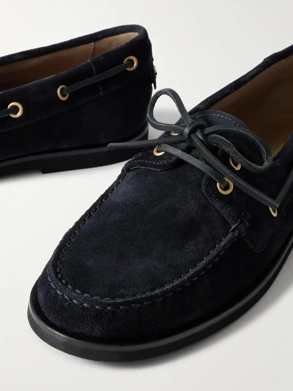 GIANVITO ROSSI Vandée Suede Boat Shoes - Blue