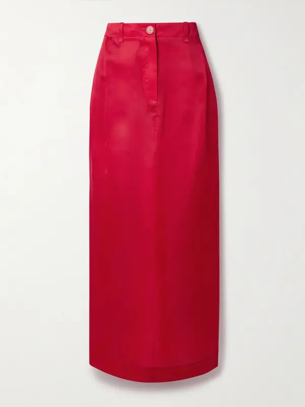 Khaite - KHAITE Lucian Pleated Silk-Organza Maxi Skirt