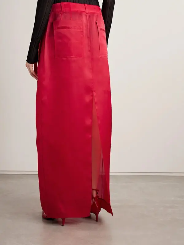 Khaite - KHAITE Lucian Pleated Silk-Organza Maxi Skirt