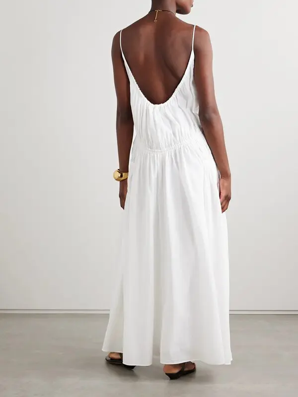 organic cotton poplin tiered maxi dress 100% Organic Cotton Tiered Maxi Dress in Black