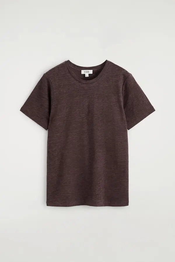 Cos Crew-neck Linen T-shirt - Red