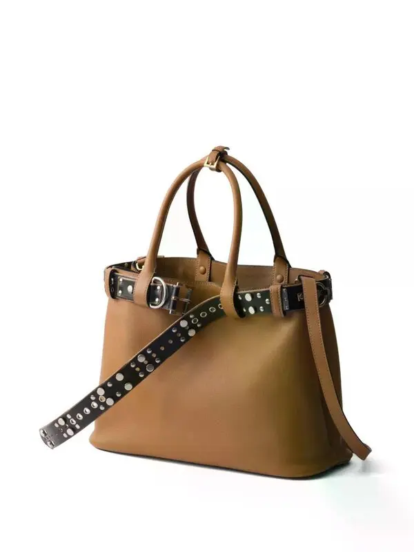 Prada Large Buckle Tote Bag - Brown