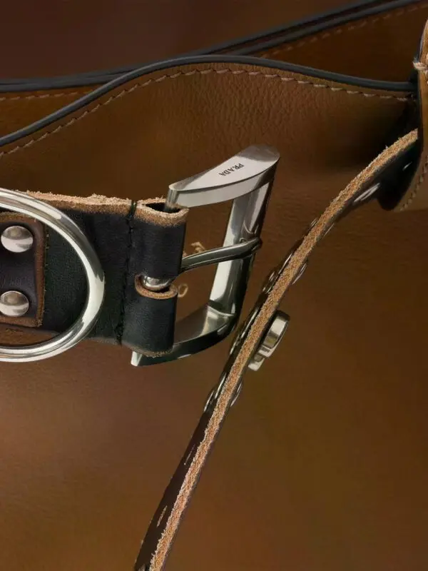 Prada Large Buckle Tote Bag - Brown