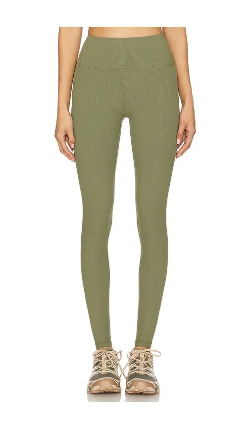 WELLBEING + BEINGWELL Isla Micro Rib Legging In Olive